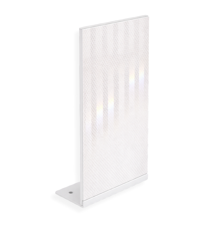 Top Mount Barrier Reflector - White DOUBLE-SIDED Reflective 6" x 12 ...