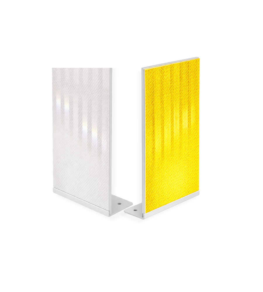 Top Mount Barrier Reflector - White & Yellow DOUBLE-SIDED Reflective 6 ...